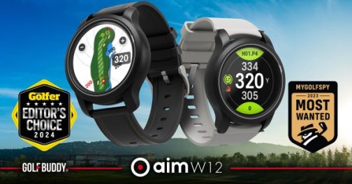 MYGOLF SPY CROWN THE GOLFBUDDY AIM W12 AS EDITORS CHOICE GPS FOR 2024 ...